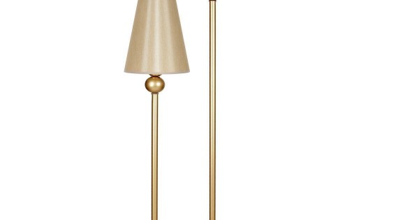 Bologna Statik Eskitme Mat Gold Metal Lambader - Mataro Vizon